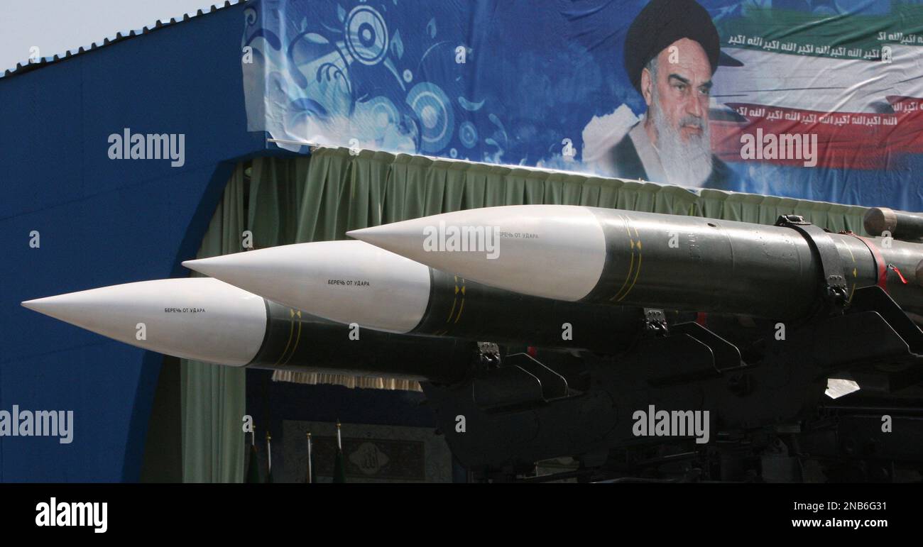 Under a portrait of the late Iranian revolutionary founder Ayatollah ...