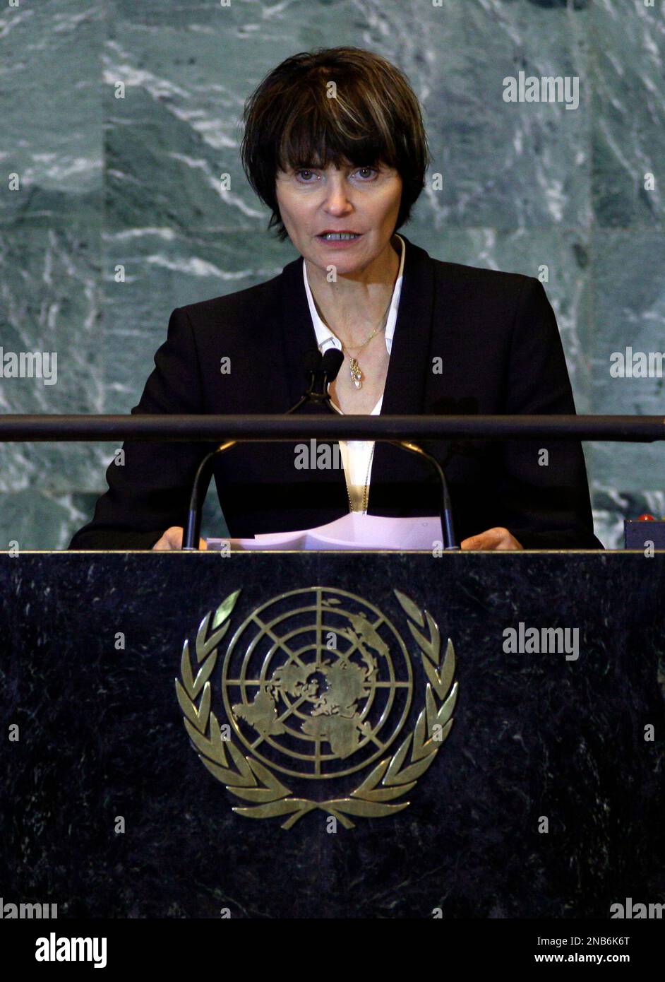 Micheline Calmy-Rey, President of Switzerland, addresses the 66th ...