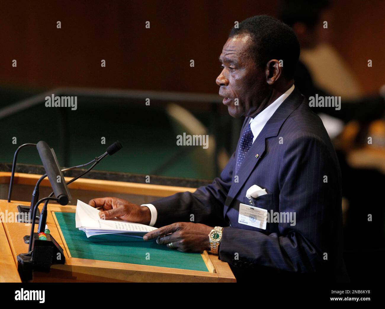 Teodoro Obiang Nguema Mbasogo, President of Equatorial Guinea ...