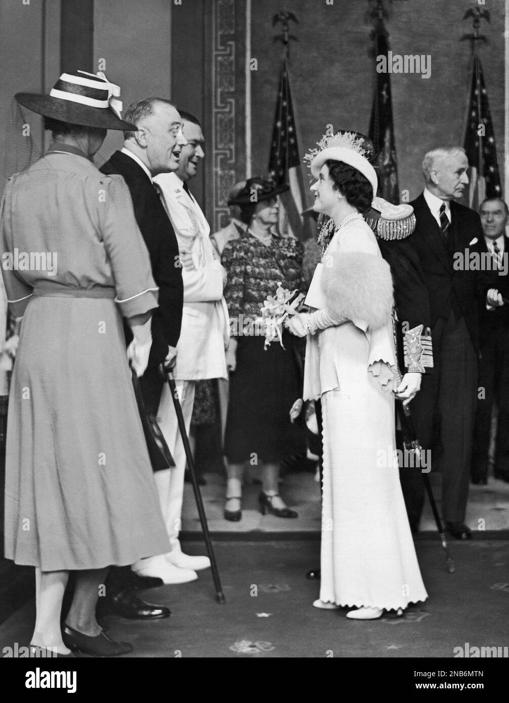 President Franklin D. Roosevelt and Queen Elizabeth of England, as they ...