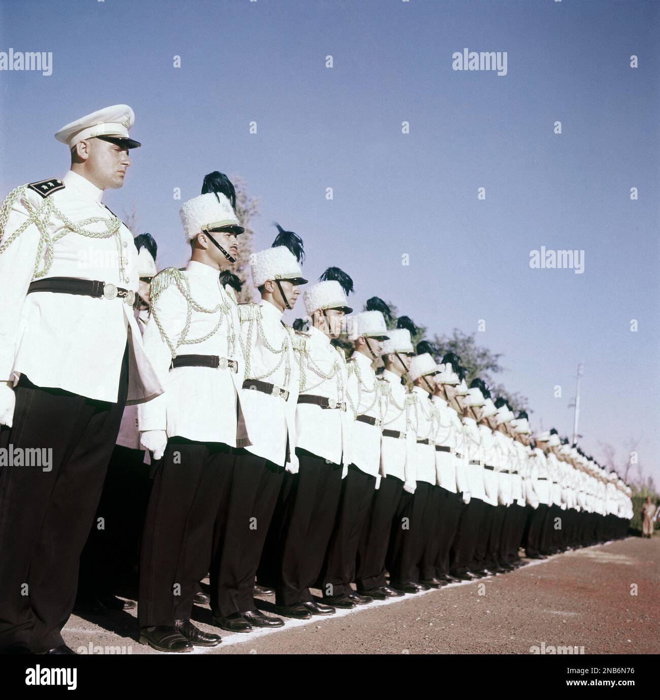 Graduating cadets lined up for oath-taking ceremony at the Syrian ...