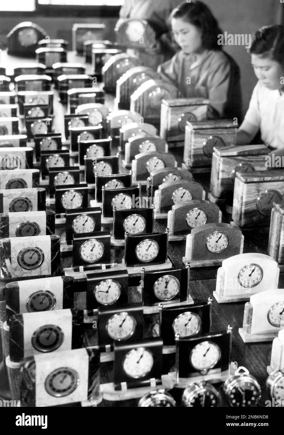 Clocks are being readied for export to the Allied countries, shown June ...