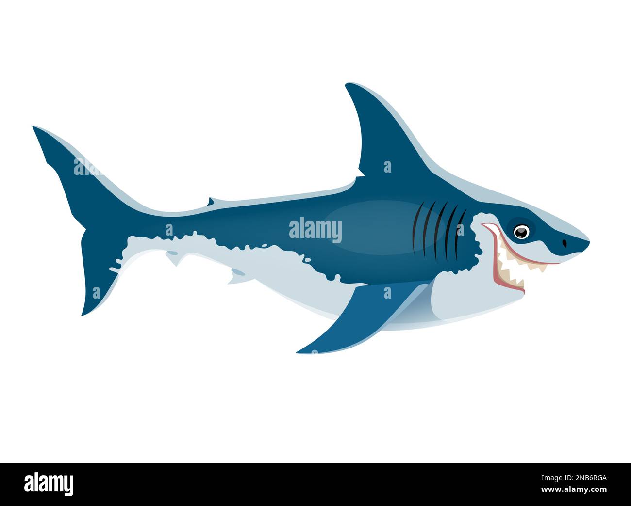 Cartoon Megalodon dinosaur character. Extinct underwater carnivorous ...