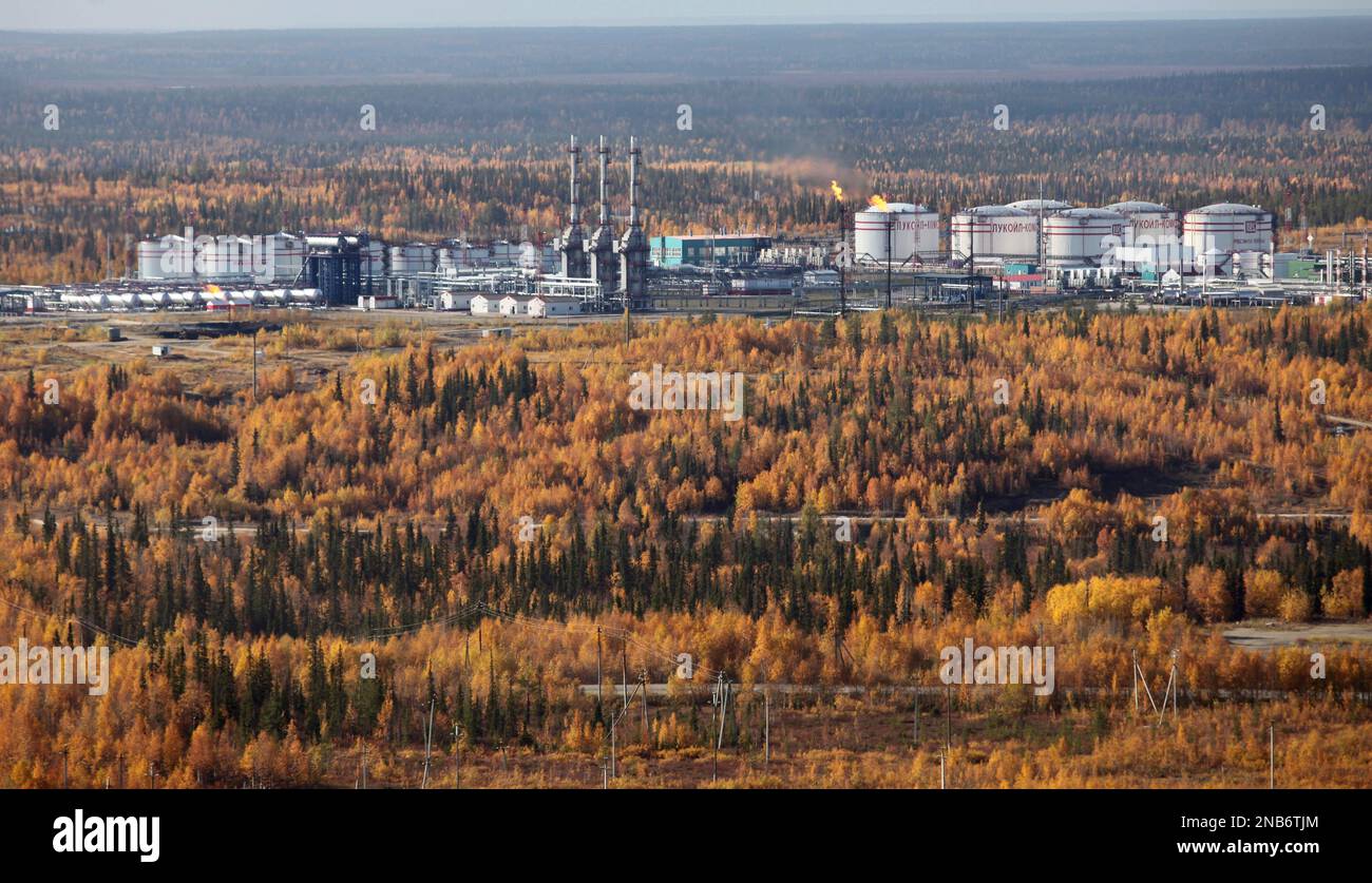 In this Monday, Sept. 12, 2011 photo oil storage tanks seen near the ...