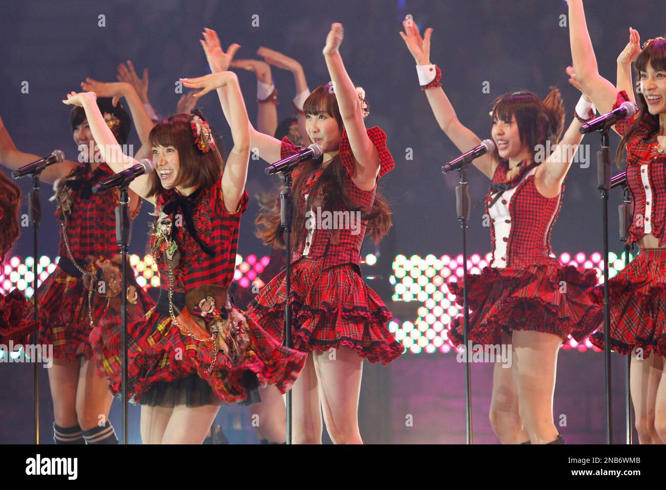 Yuko Oshima, left, and other members of Japan's most popular girl group ...