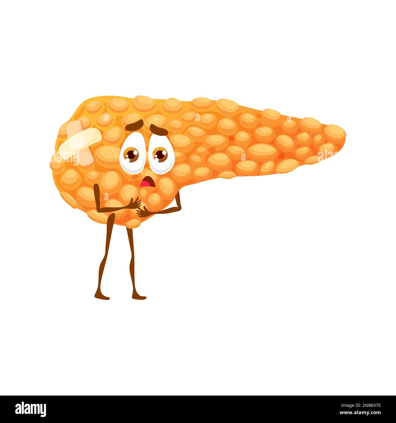 Pancreas sick body organ character. Cartoon vector part of digestive ...