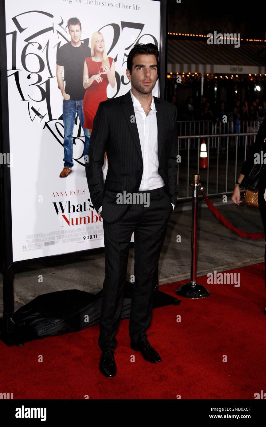 Cast member Zachary Quinto arrives at the premiere of "What's Your ...