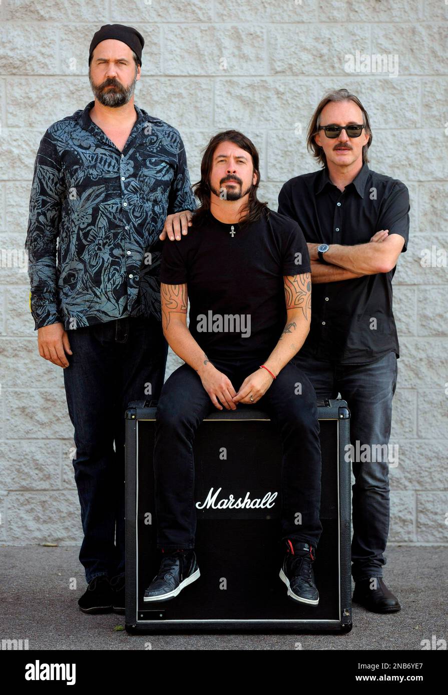 In this Sept. 6, 2011 photo, Krist Novoselic, left, and Dave Grohl ...