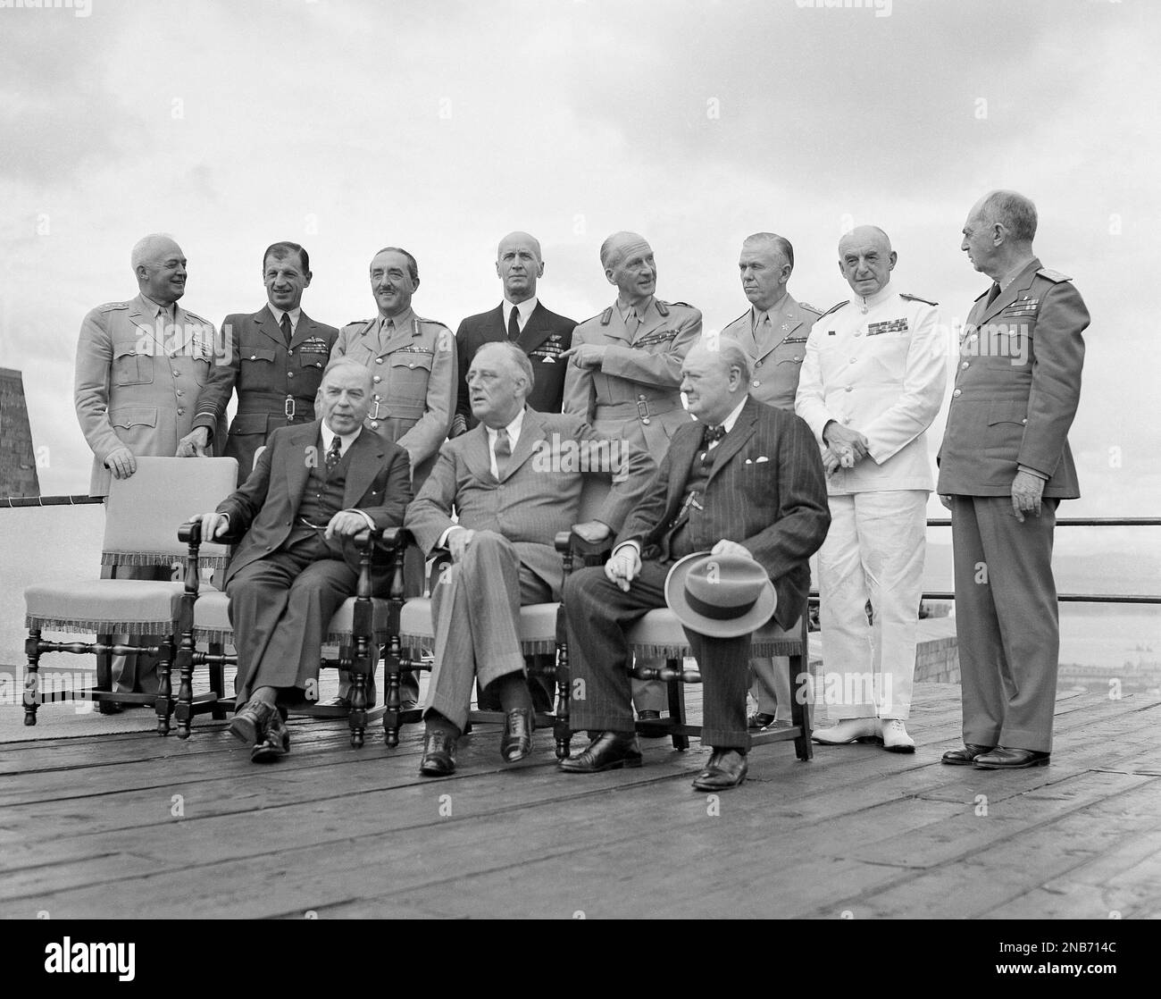 Principals at the Quebec, Canada conference on August 18, 1943. Front ...