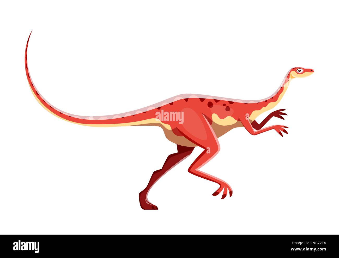 Cartoon Alvarezsaurus dinosaur character. Paleontology animal or ...