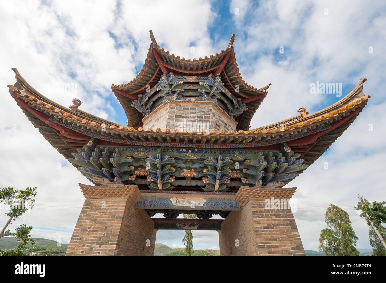 The historic Twin Dragon Bridge, with elaborate pavilions and 17 arches ...