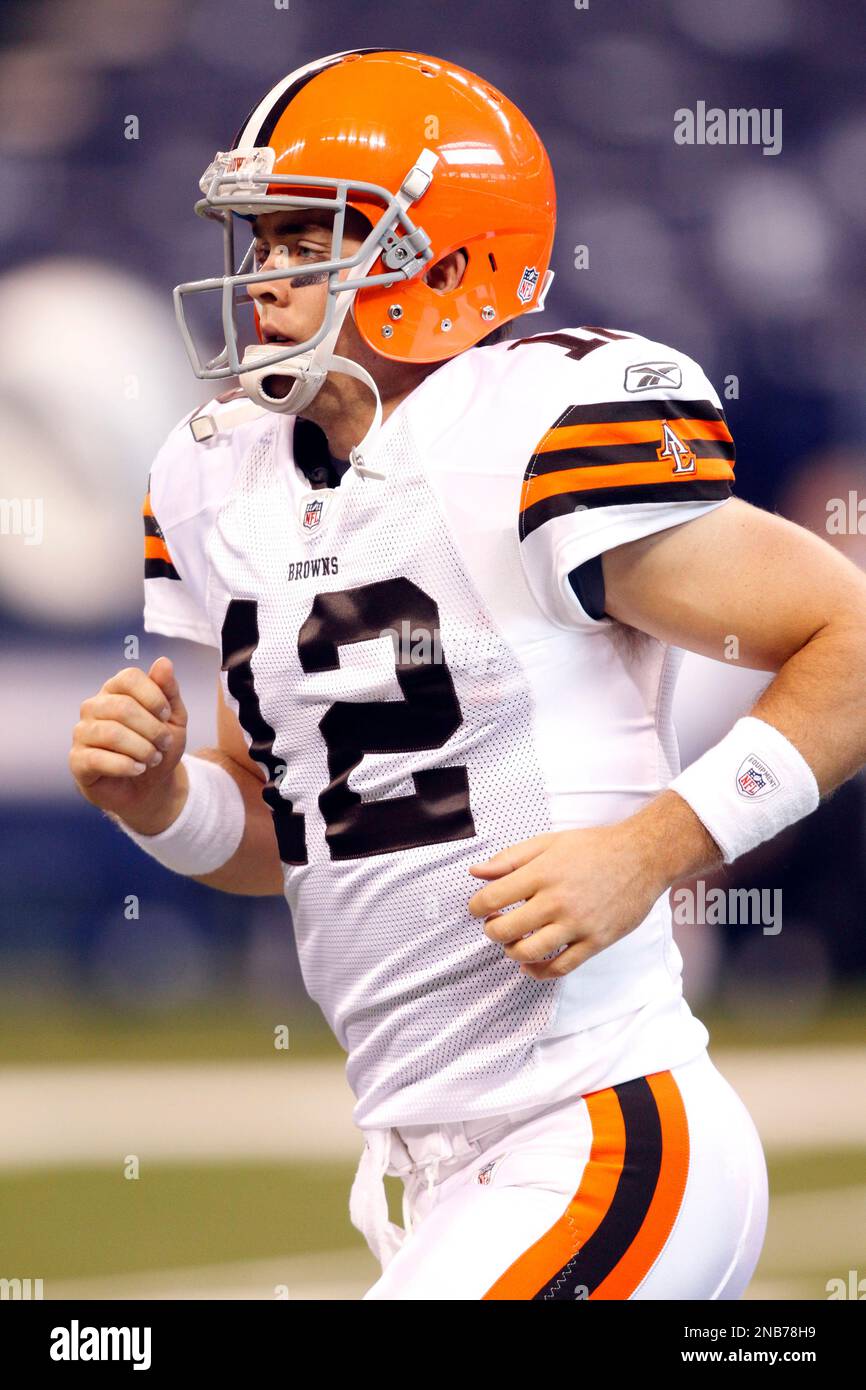 Cleveland Browns quarterback Colt McCoy before the start of an NFL ...