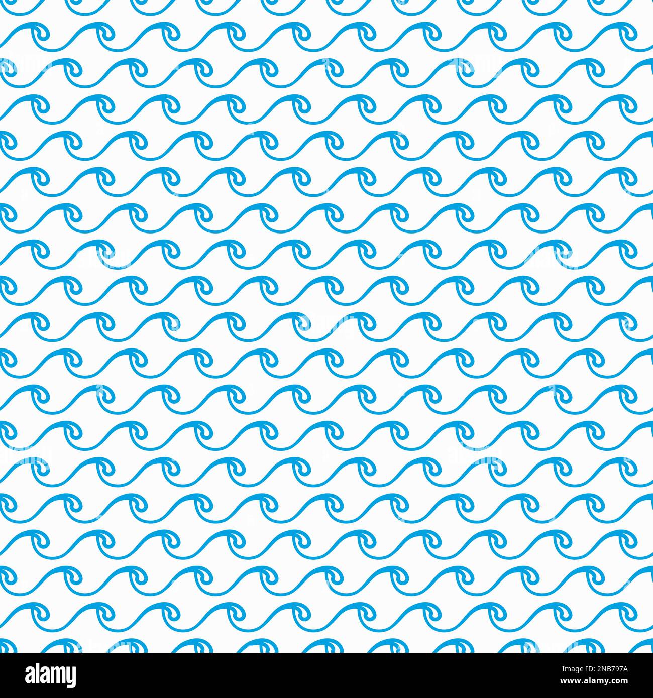 Blue ocean and sea waves seamless pattern with water surf. Marine ...