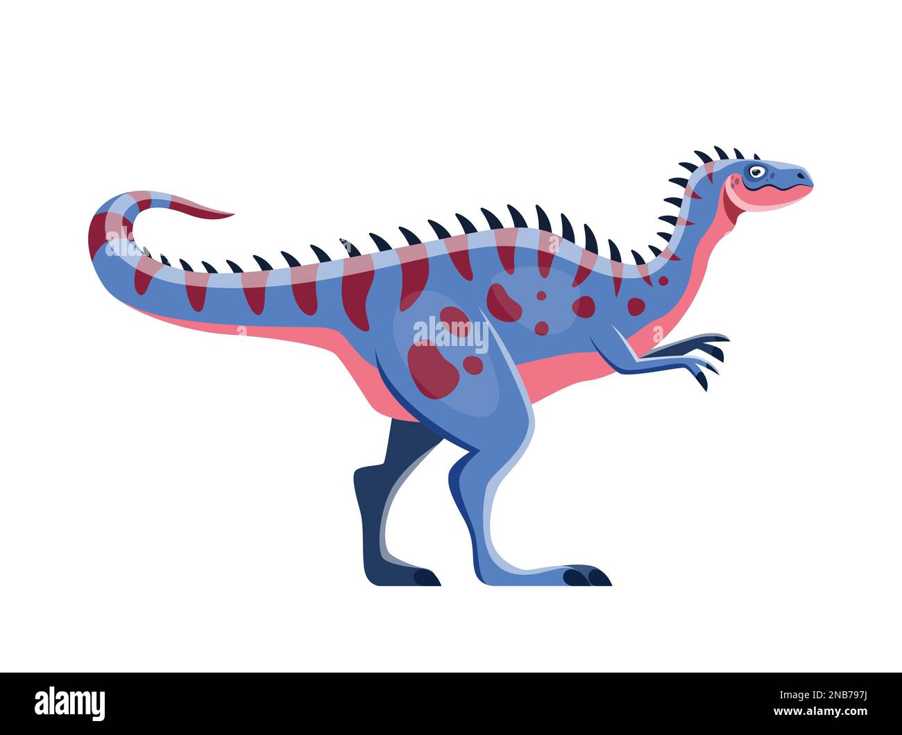 Cartoon Alectrosaurus dinosaur character. Ancient wildlife monster ...