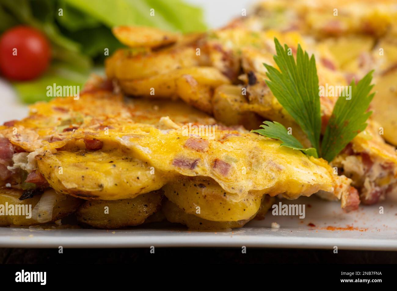 tyrolean potato groestl with gherkin Stock Photo - Alamy