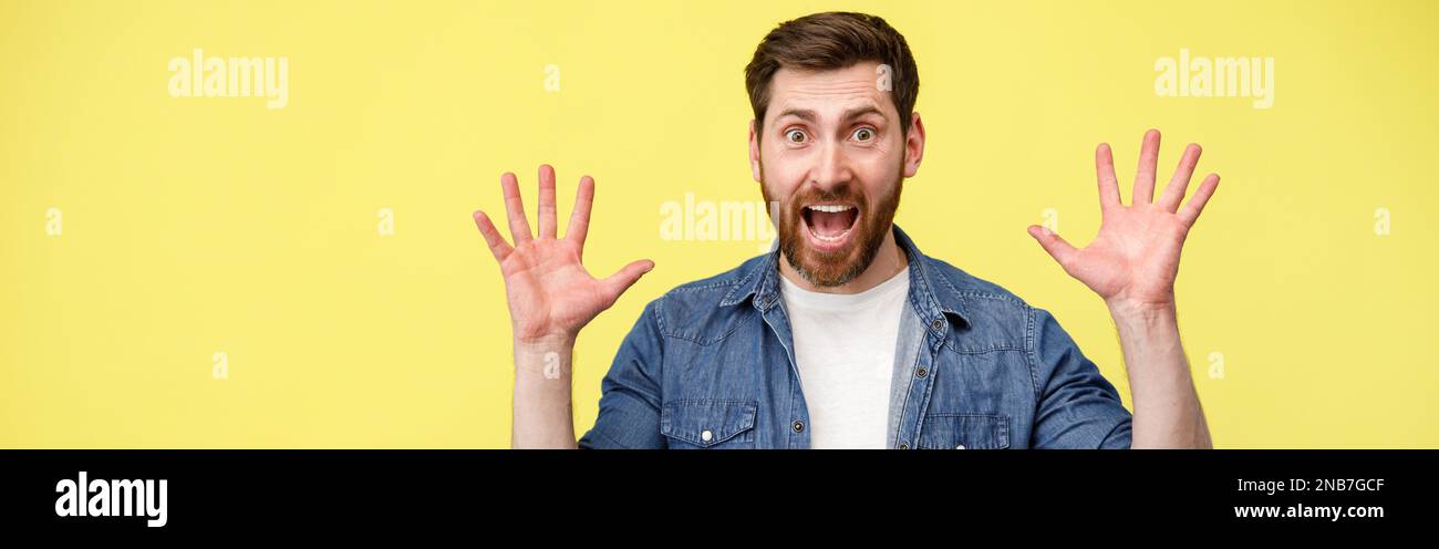 Frightened shocked man afraid something hi-res stock photography and ...