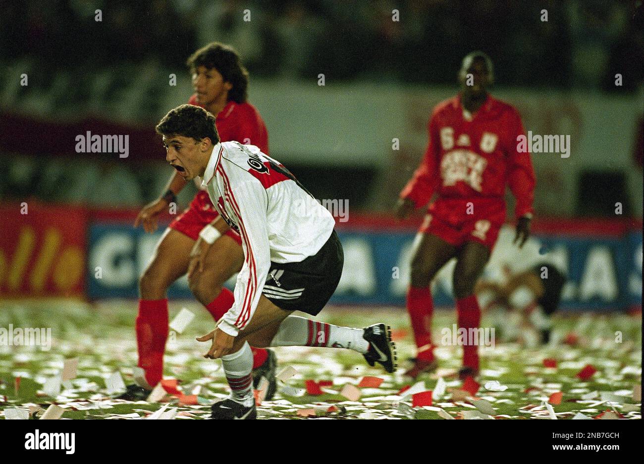 Hernan Crespo, of Argentina's River Plate, celebrates after scoring ...
