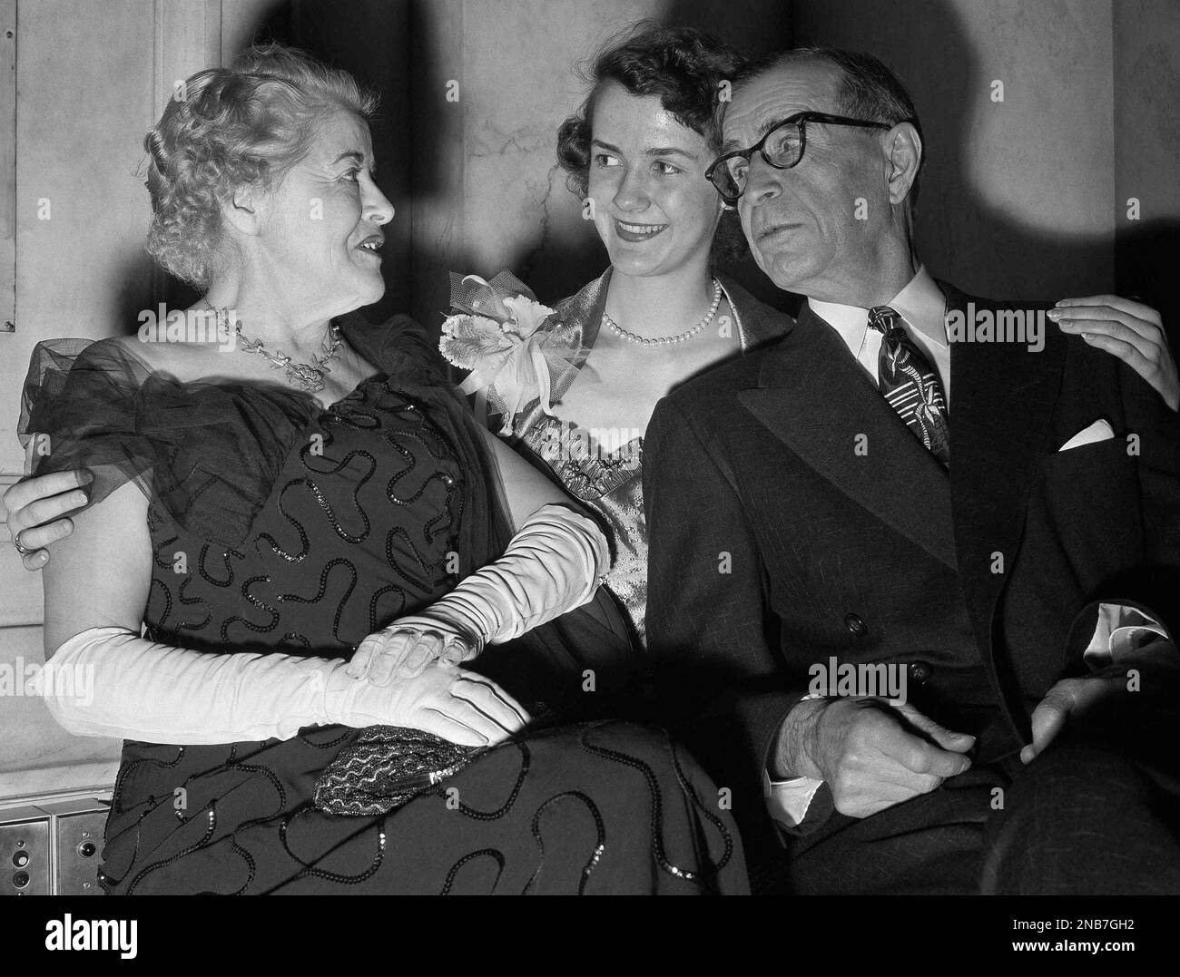 Sen. Dennis Chavez (D-NM) and his wife pose at a New Mexico State ...