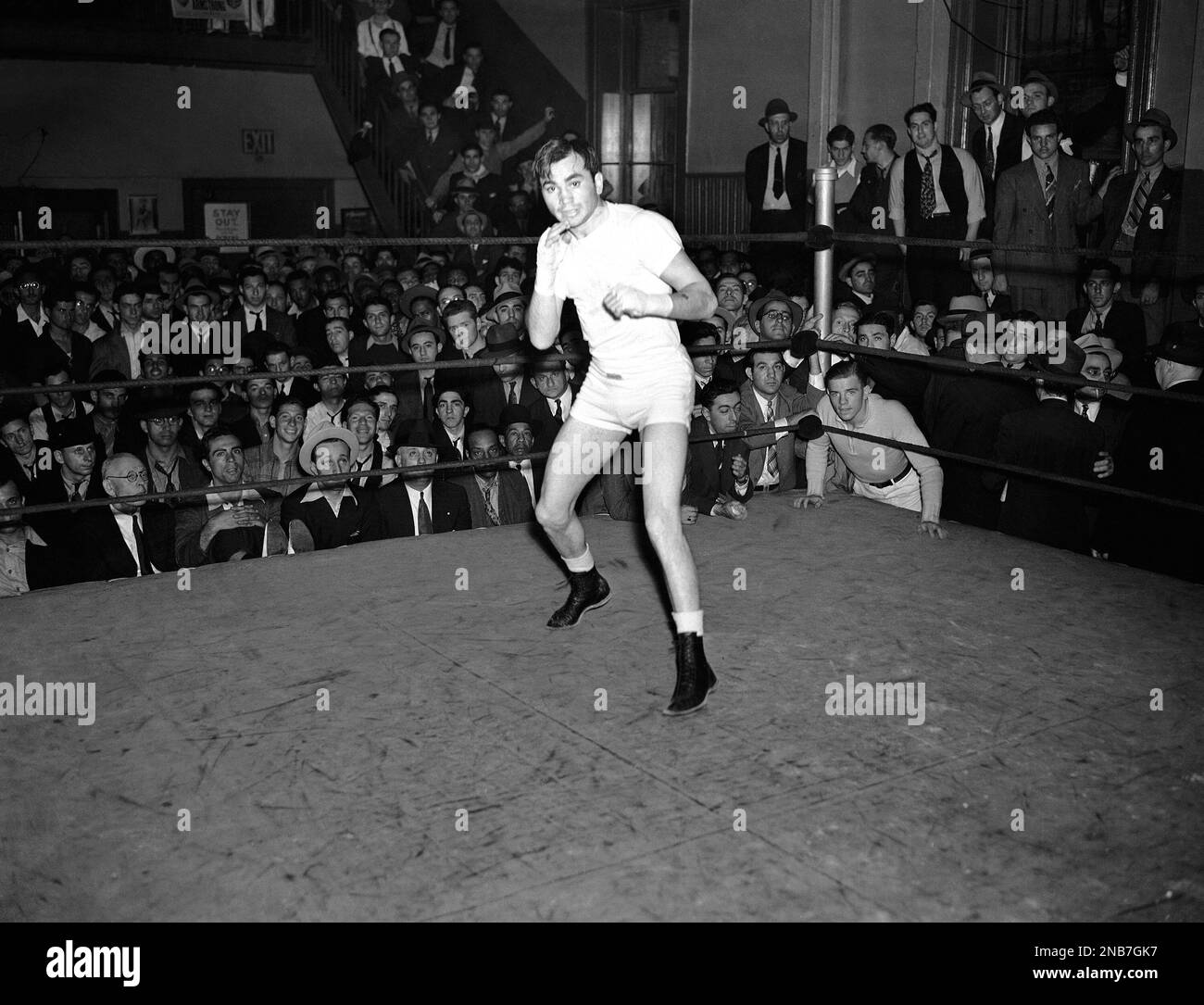 Boxer Barney Ross warms up in a Chicago gymnasium, April 19, 1938. (AP ...