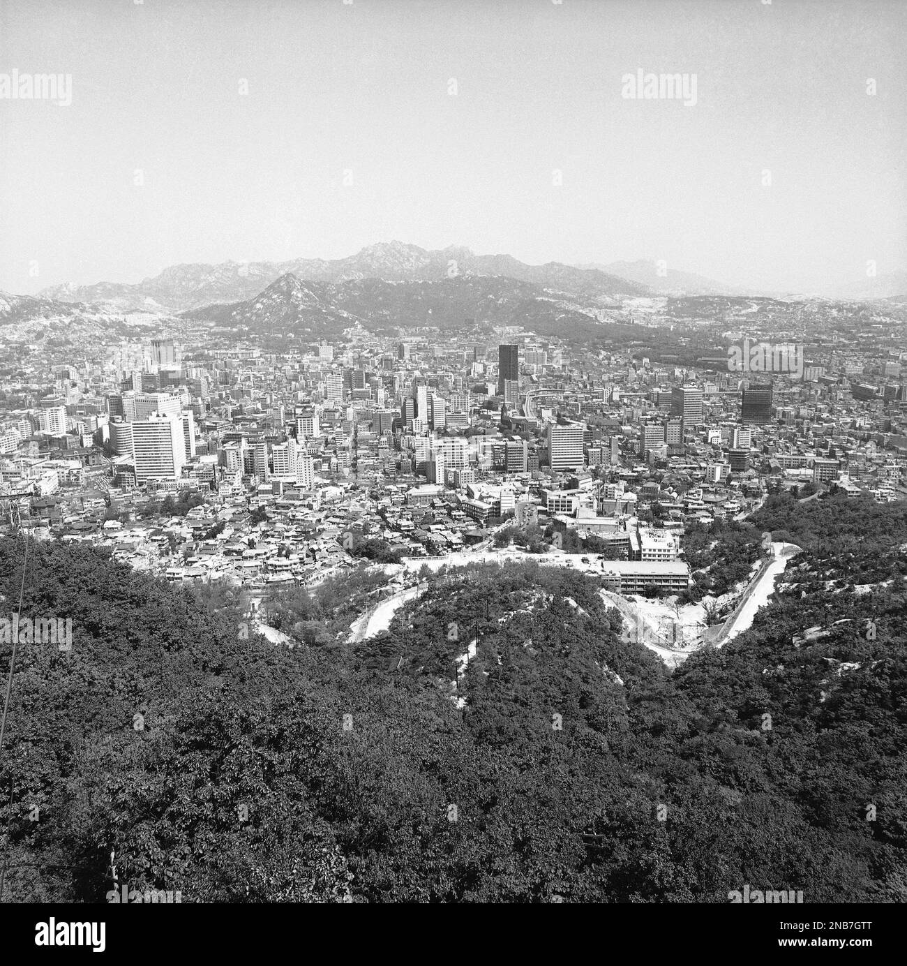 Aerial view of Seoul, South Korea in June 1970. (AP Photo Stock Photo ...