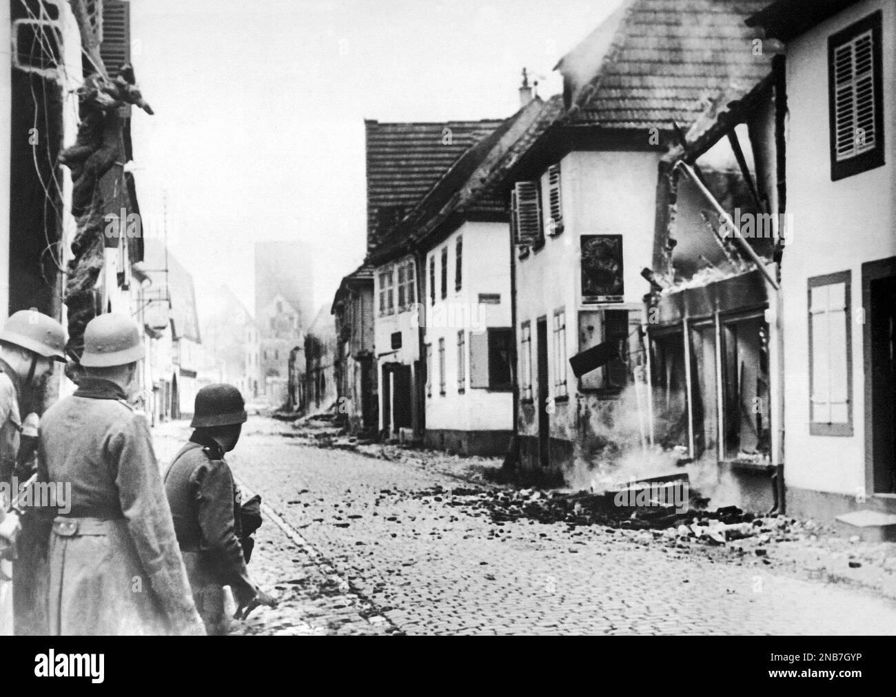 A German reconnoitering in a captured border town in France on May 23 ...