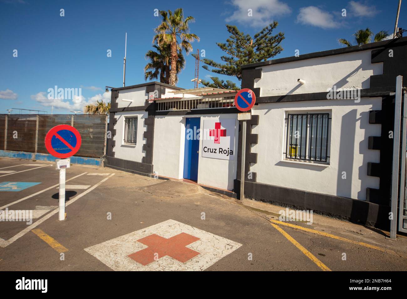 The Red Cross building at Puerto de la Cruz harbour, Teneriffe, Canary ...