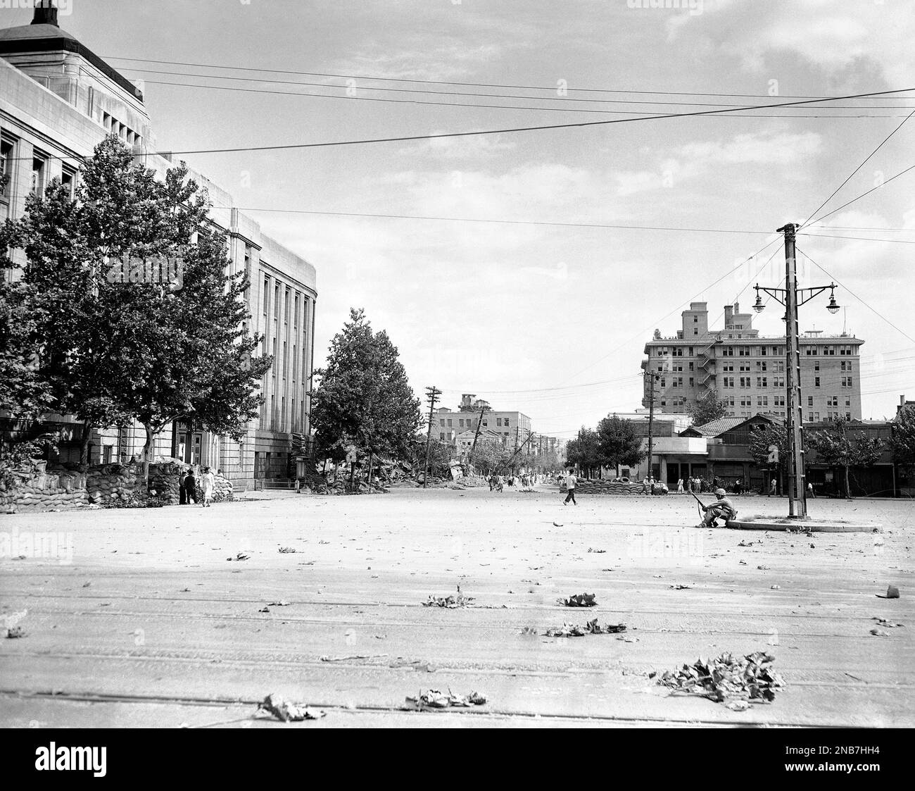 Long shot with Seoul City Hall at left and Embassy at right, Sept. 29 ...