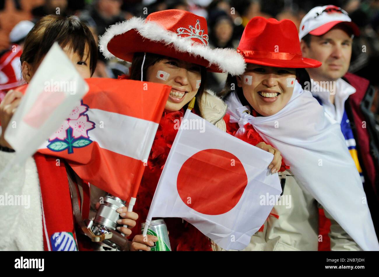 Japanese fans wait for the start of his team's Rugby World Cup Pool A ...