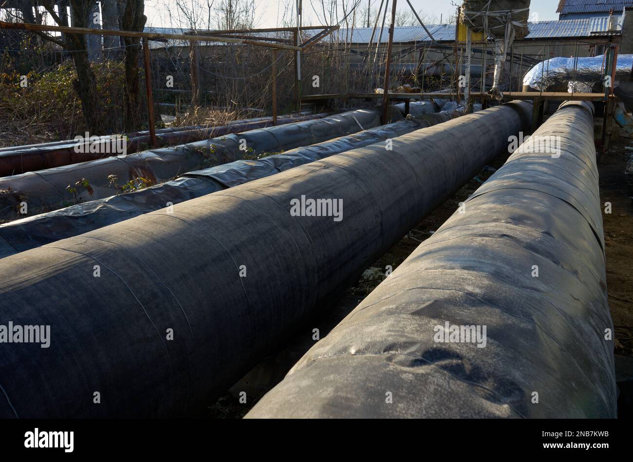 Bucharest, Romania - February 13, 2023: Temporary thermal power plant ...