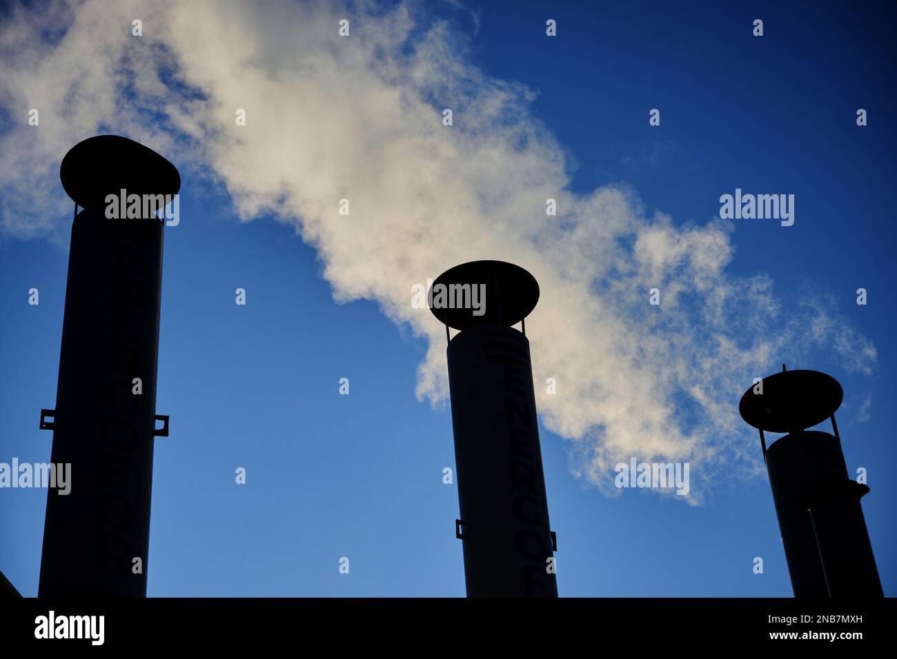 Bucharest, Romania - February 13, 2023: Temporary thermal power plant ...