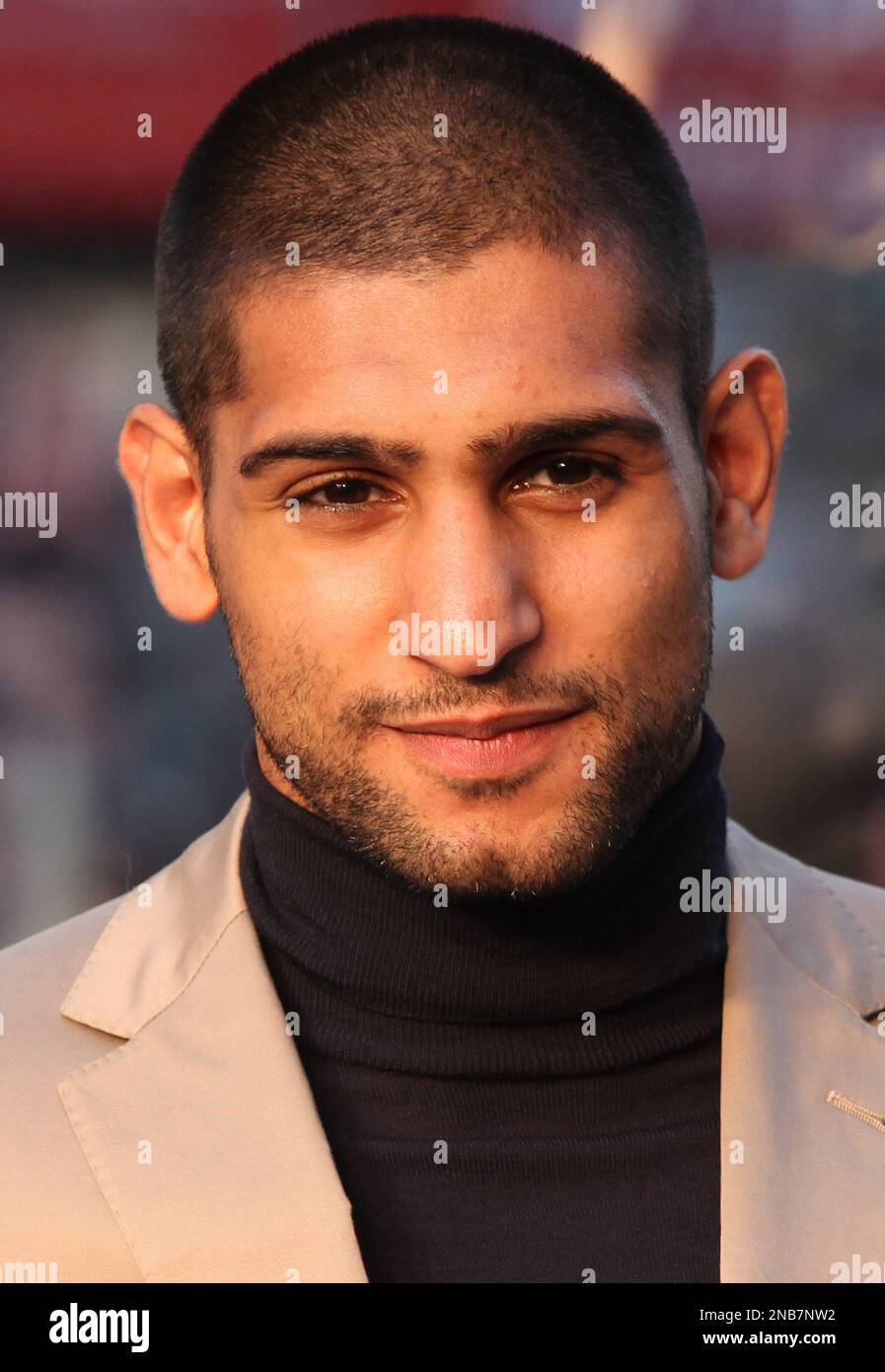 British boxer Amir Kahn arrives at a cinema in Leicester Square, London ...