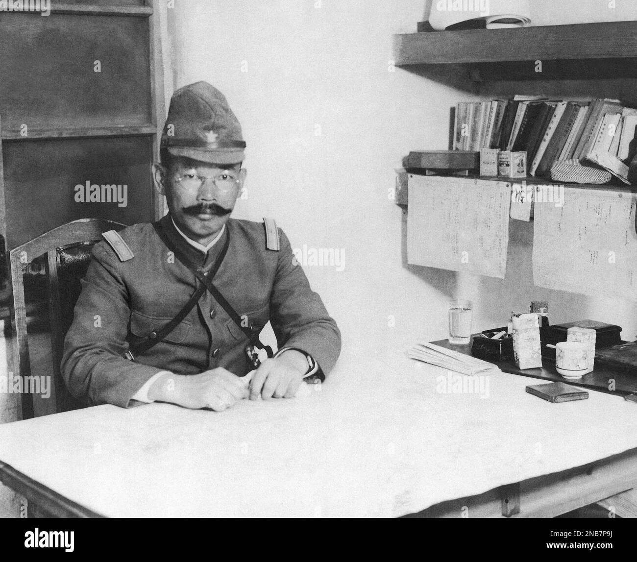 A Japanese brigade commander at his headquarters in the field in ...