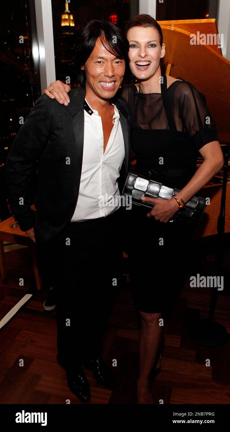 Stephen Gan, editor-in-chief of V Magazine, and supermodel Linda ...