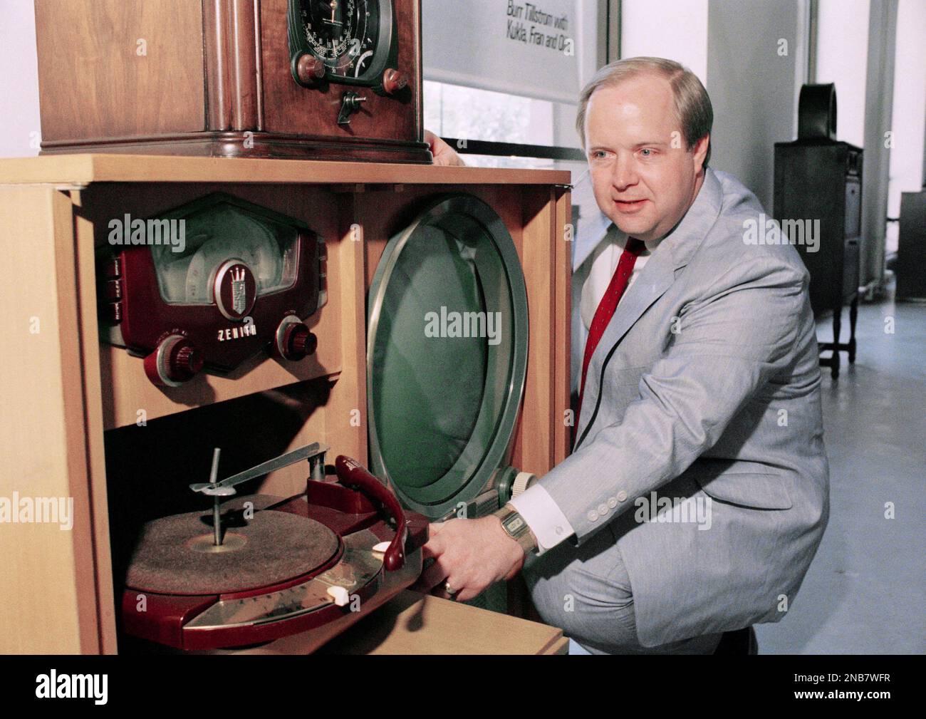 Bruce DuMont, president of the Museum of Broadcast Communications in Chicago, looks over an ...