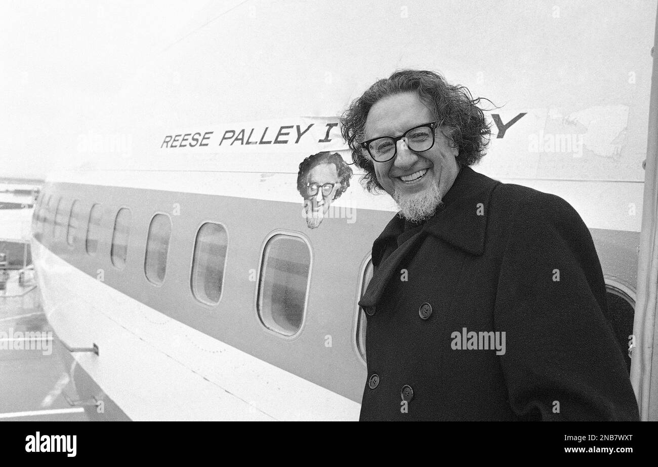 American millionaire art dealer Reese Palley poses in front of one of ...