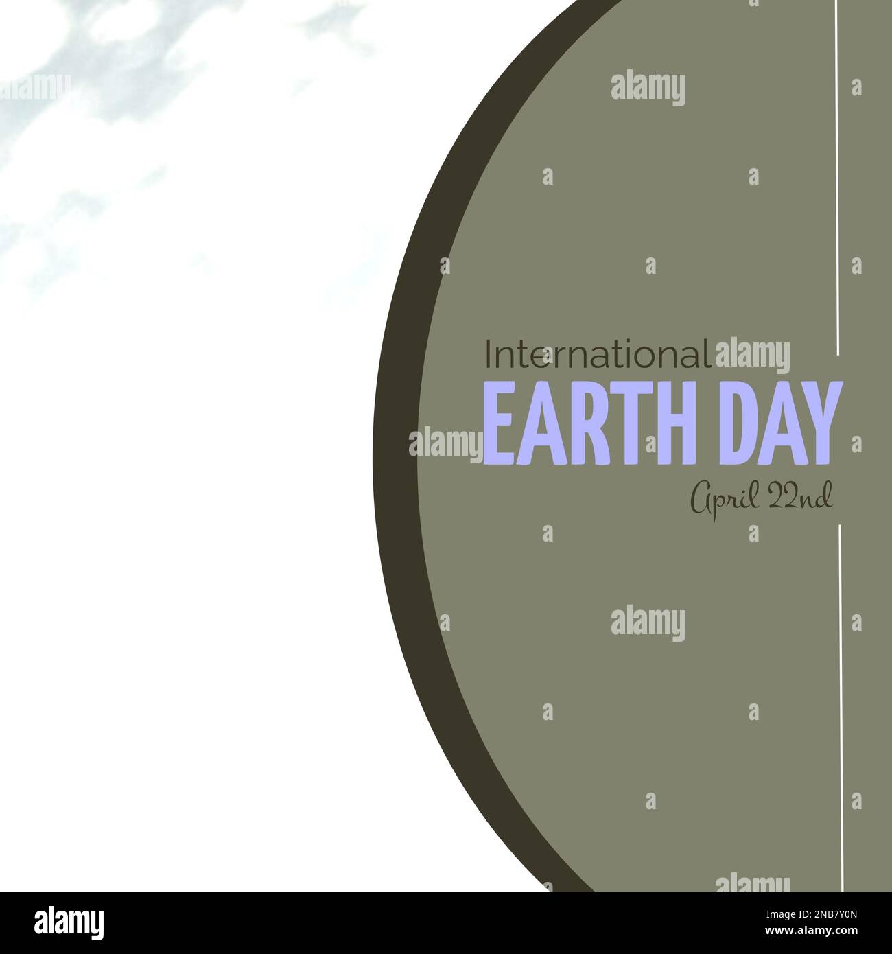 Illustration of international earth day and april 22nd text in gray ...