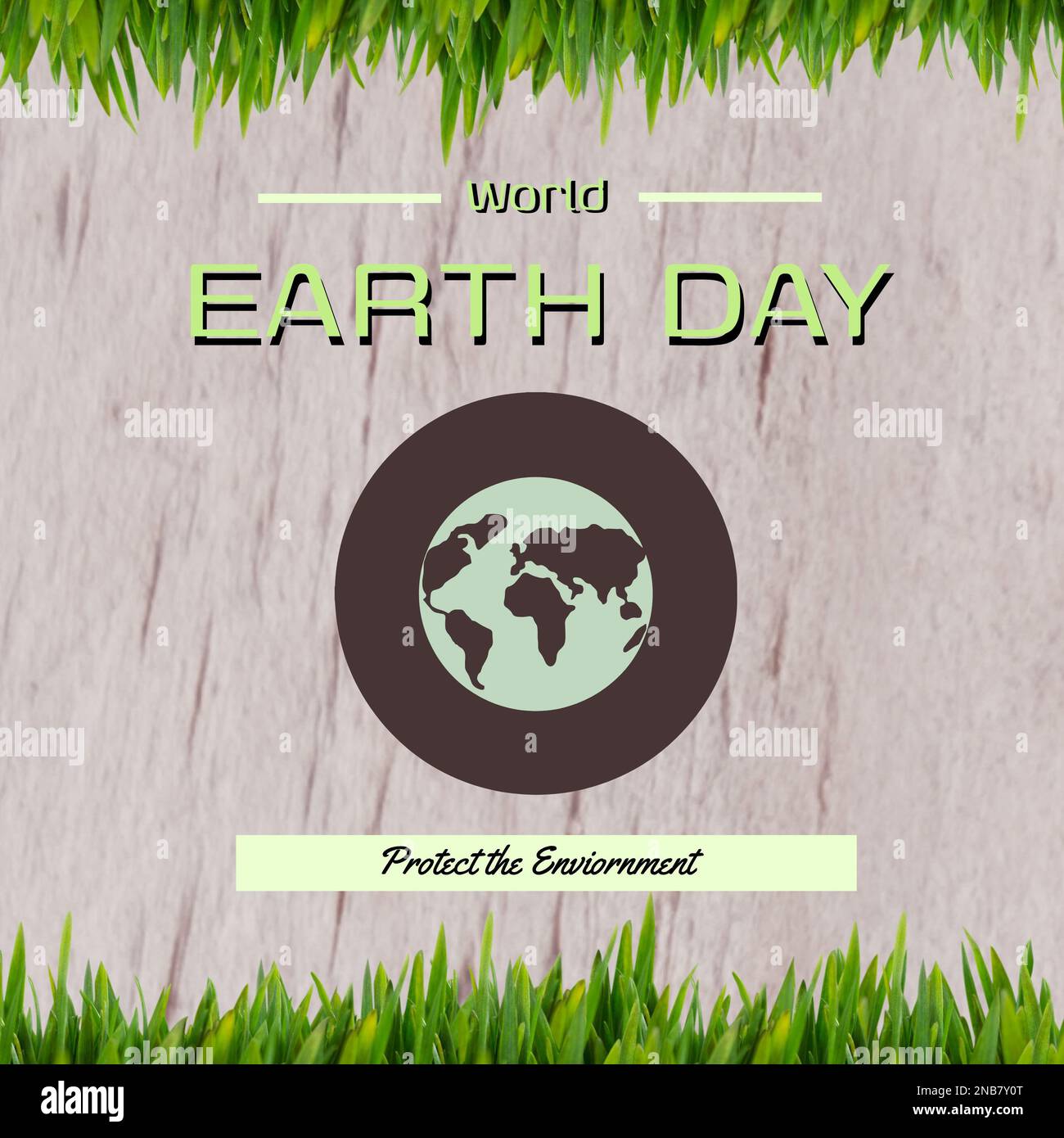 Illustration of world earth day and protect the environment text with ...