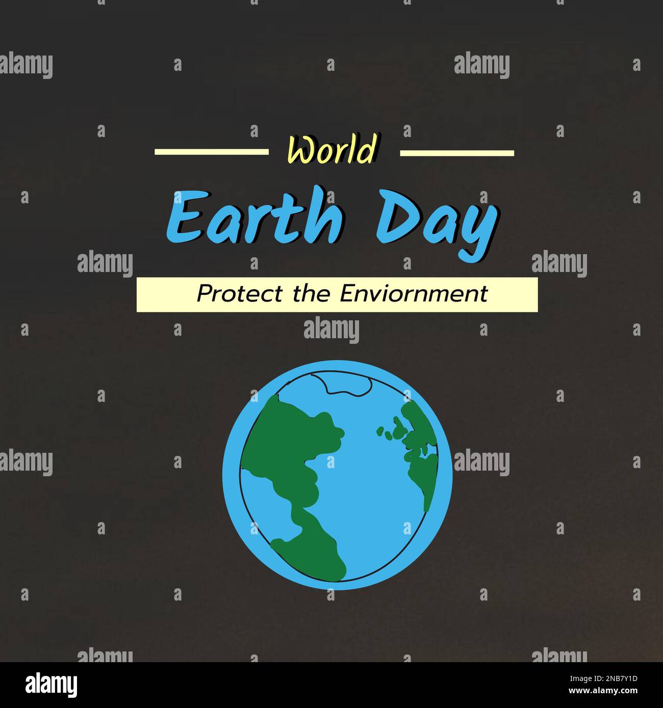 Illustration of world earth day and protect the environment text with ...