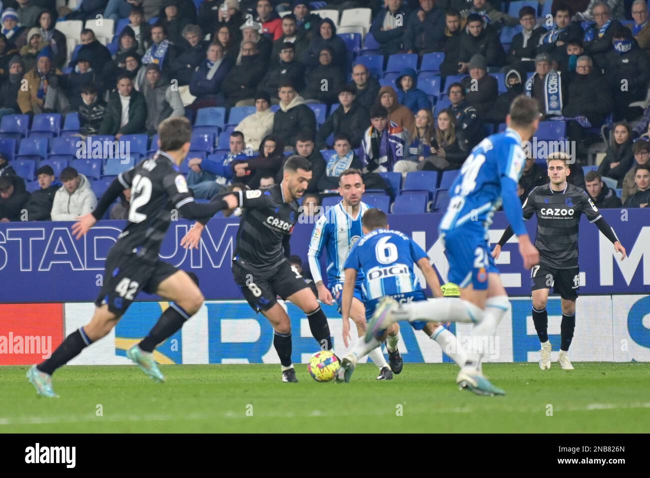 RCD Espanyol Stadium, Barcelona, Spain, February 13, 2023, Merino (Real ...