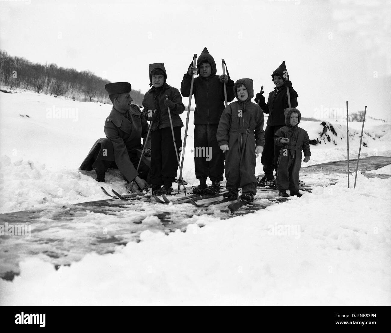 Lt. Col. W. Wilson, left, executive officer of Camp Crawford, Hokkaido ...