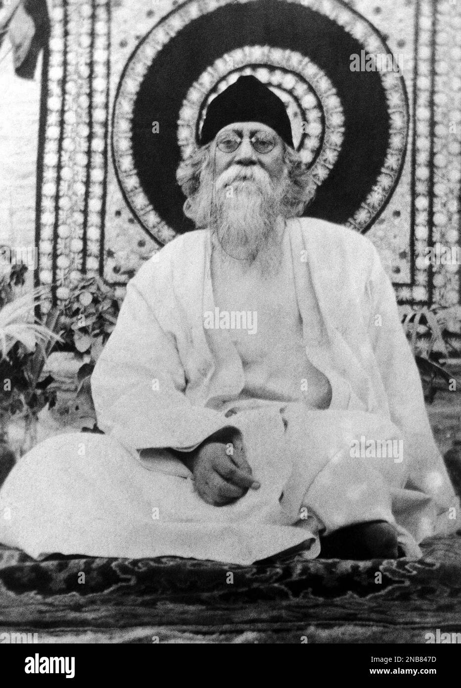 Bengali poet, writer and philosopher Rabindranath Tagore in an undated ...