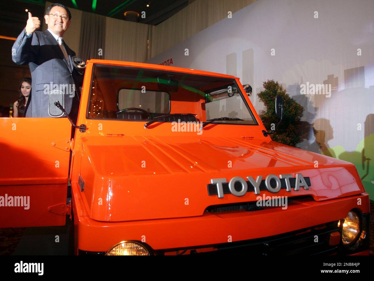 Toyota President and Chief Executive Officer Akio Toyoda poses on the ...
