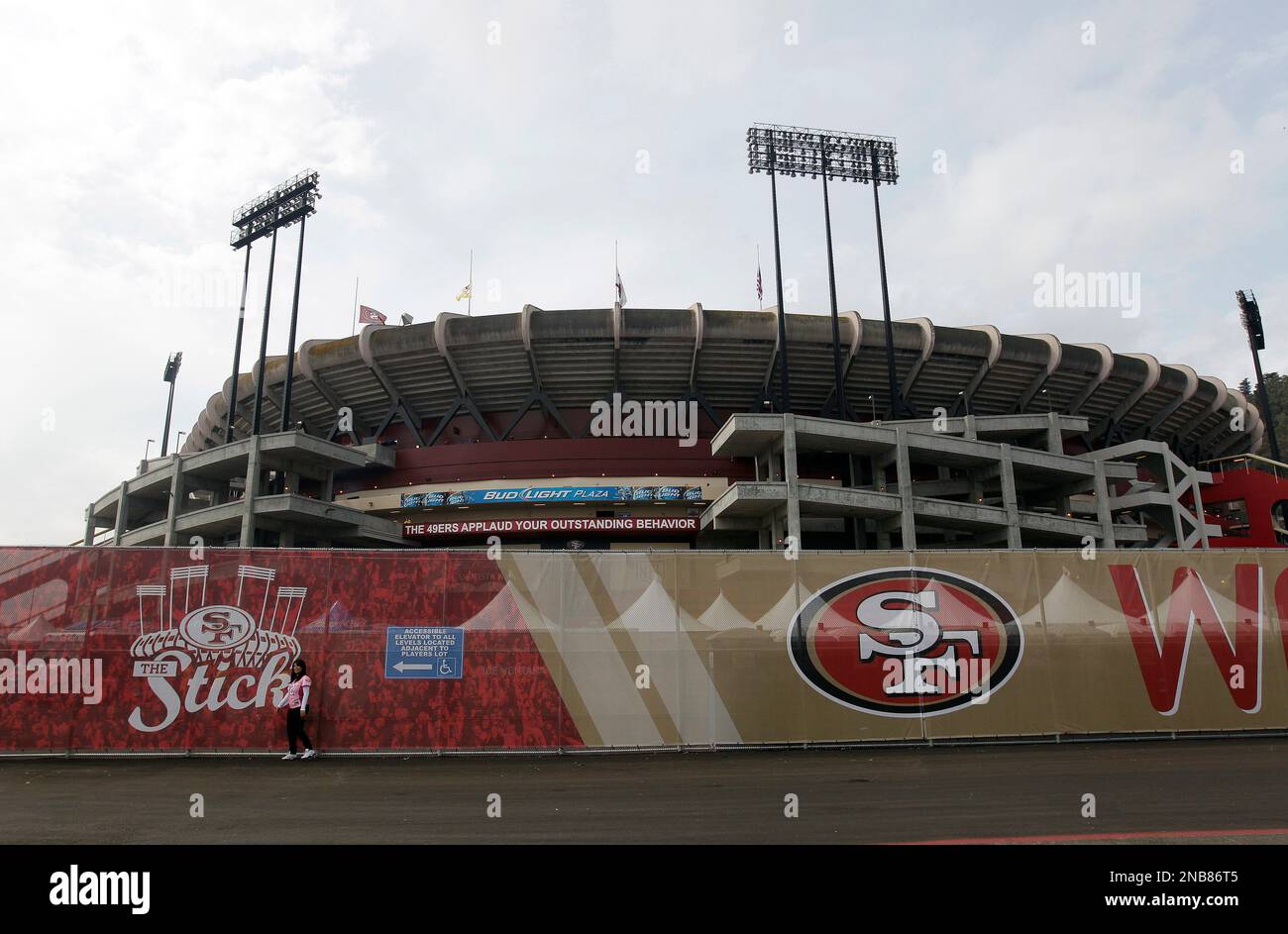 The exterior of Candlestick Park is shown before an NFL football game ...