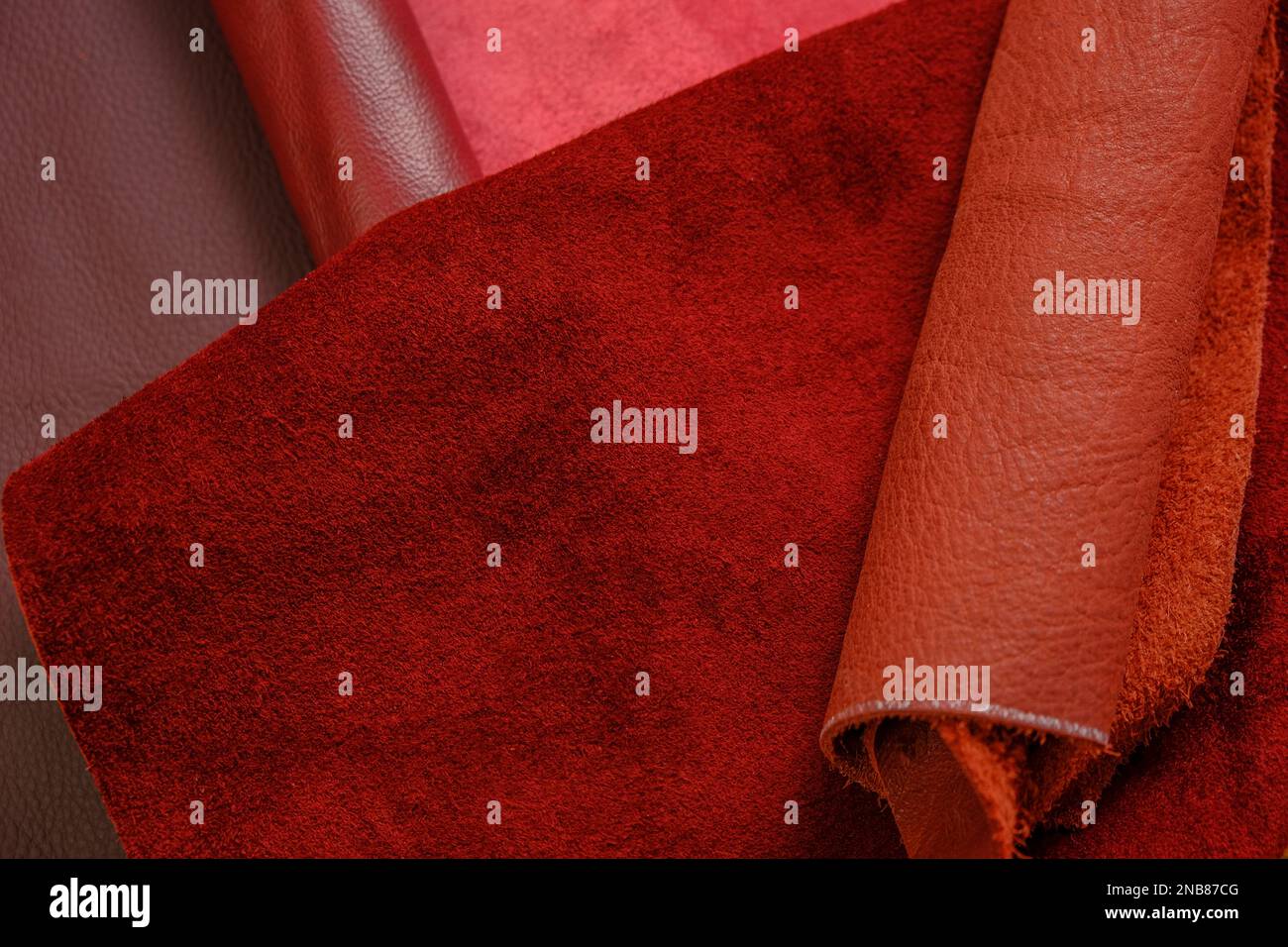 leather red shades.Texture of red leather.surface of natural pieces of ...