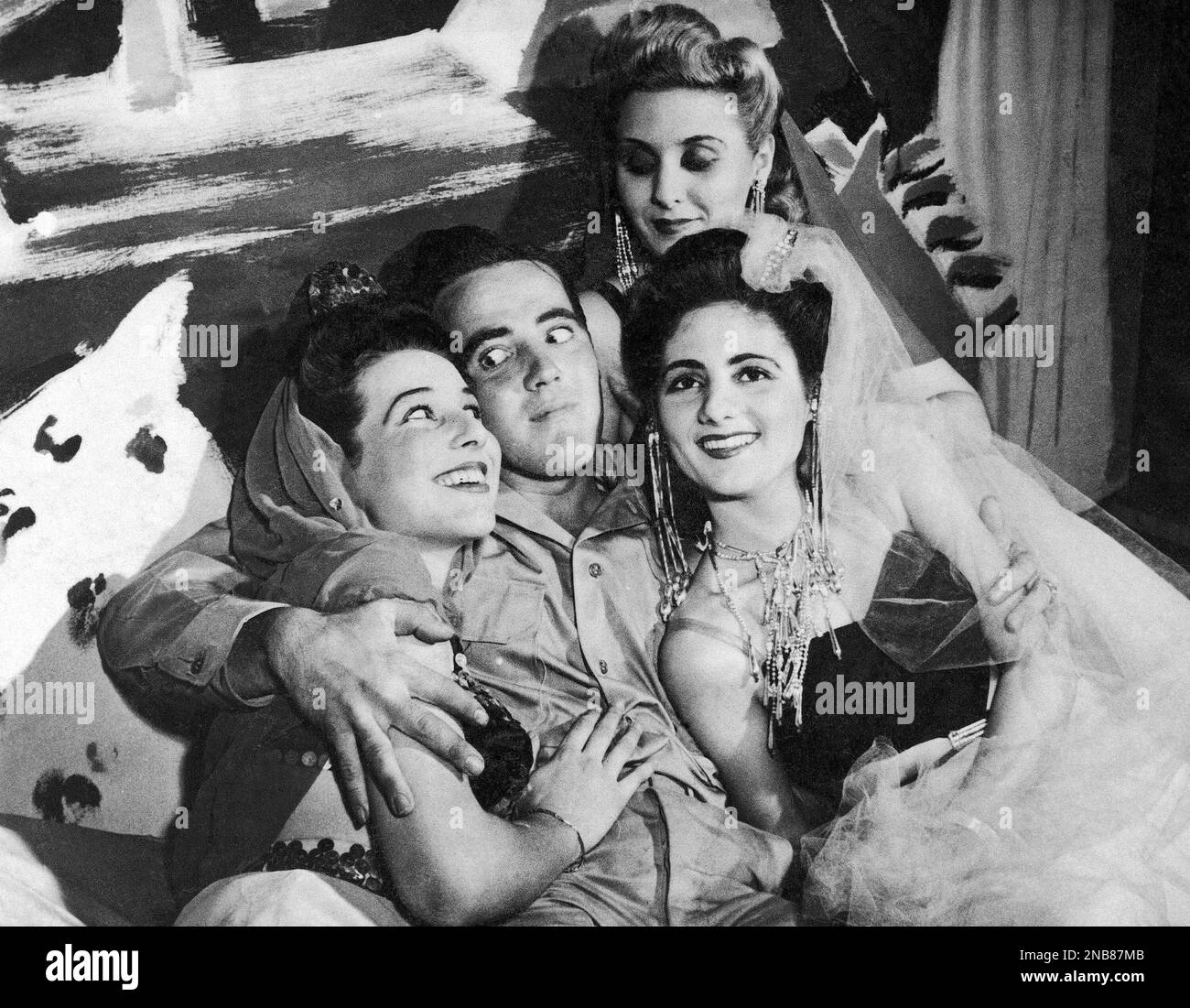 This is a scene from a play produced by servicemen on a South Sea ...