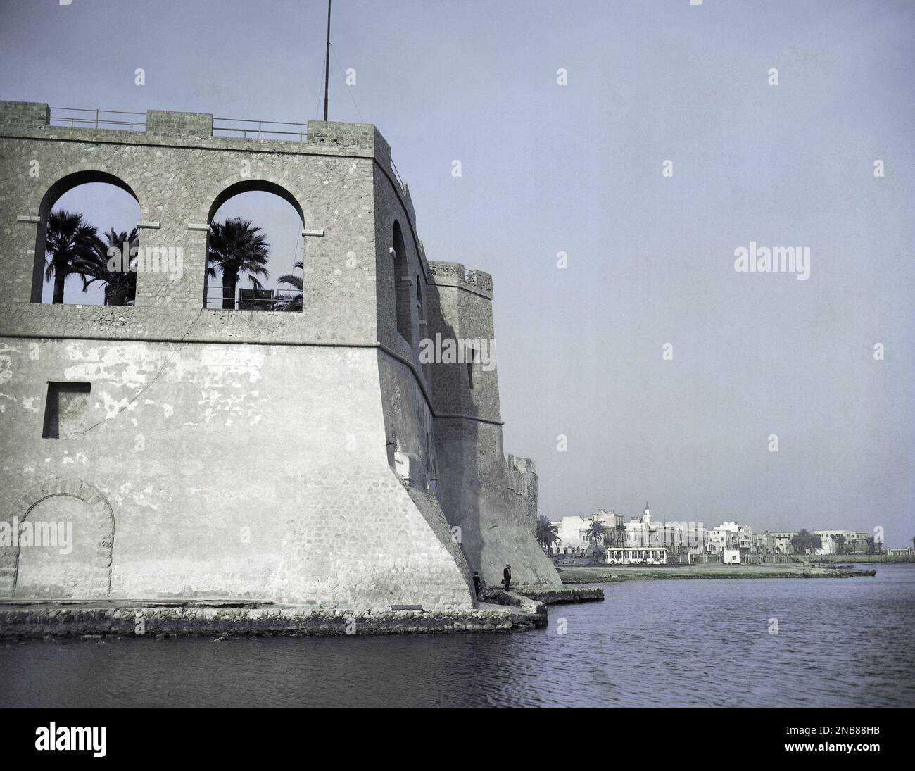 The Old Fort, part of the wall of the old city of Tripoli, Libya, where ...
