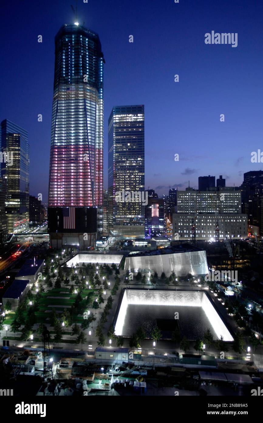One World Trade Center and the National September 11 Memorial are seen ...