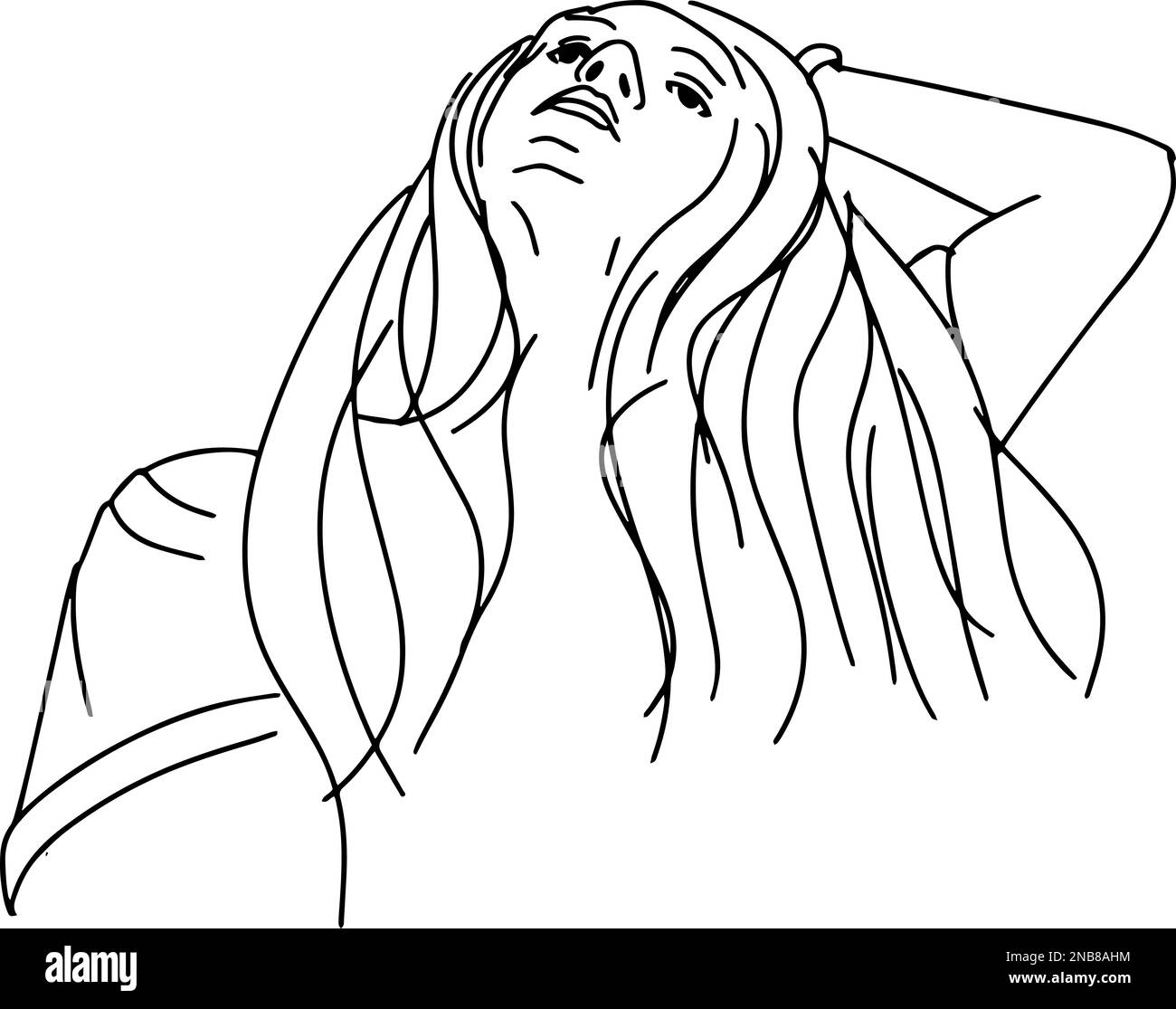 Bored model Stock Vector Images - Alamy