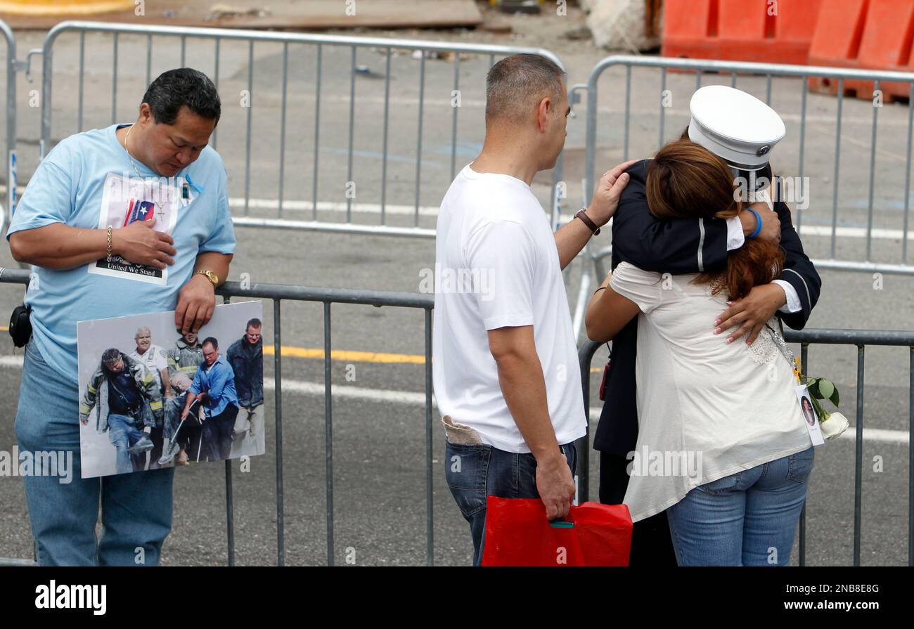 Friends and relatives of victims of 9/11 gather for a ceremony marking ...
