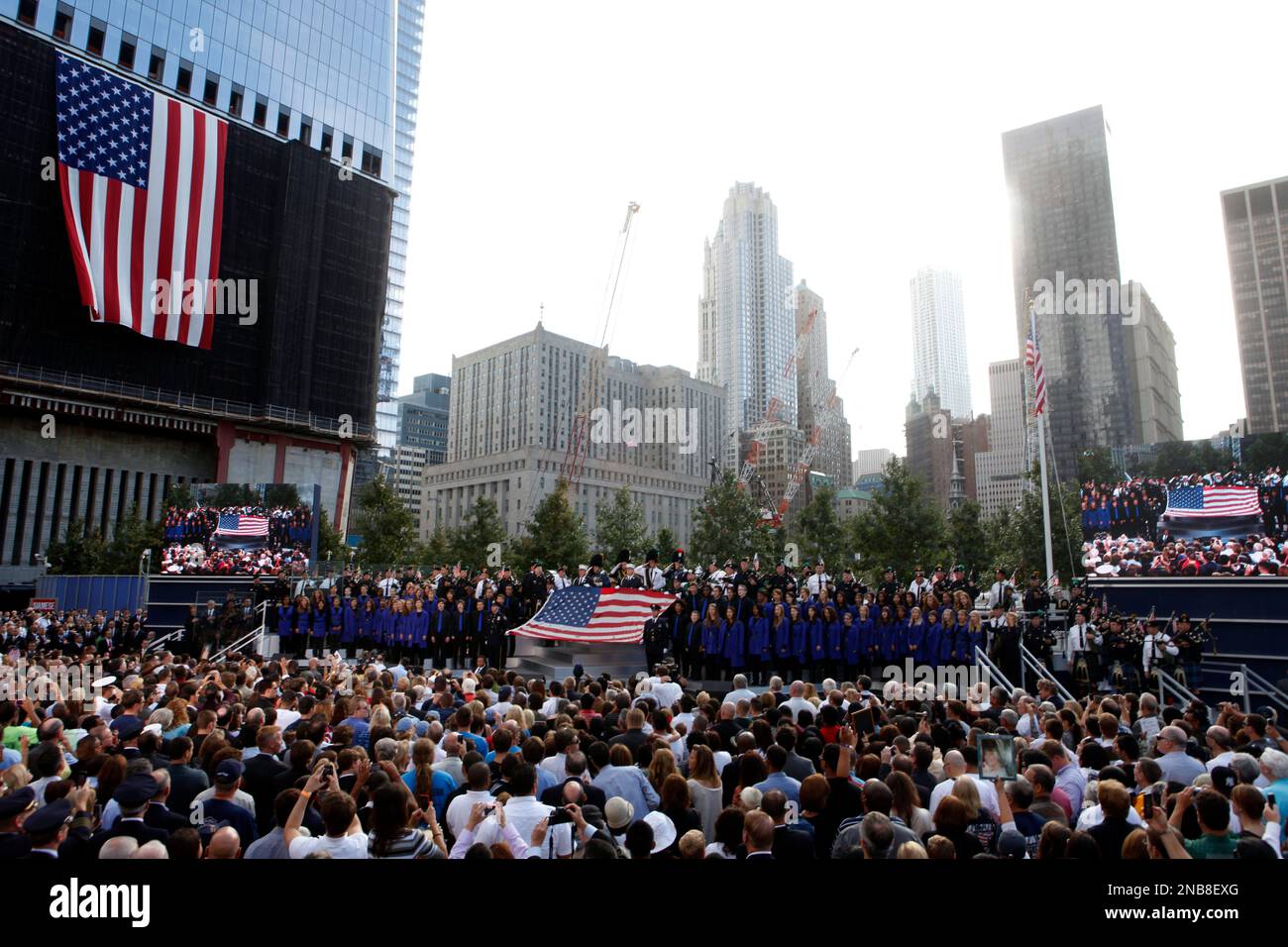 The World Trade Center Flag is presented as friends and relatives of ...
